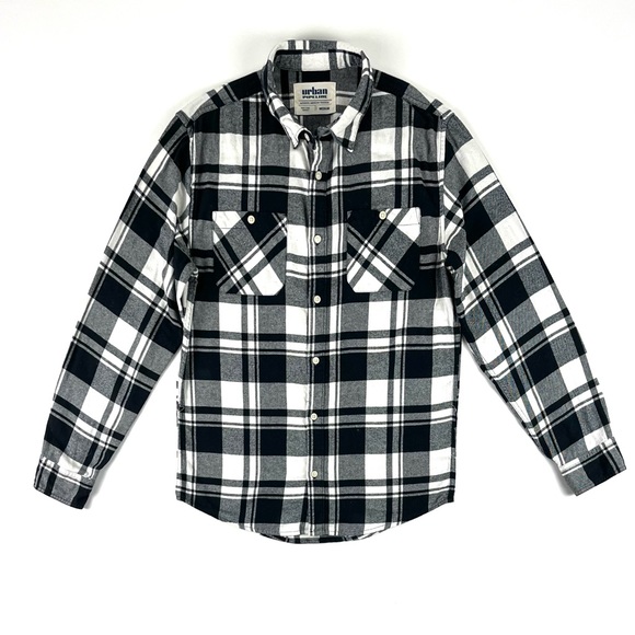 urban pipeline | Shirts | Urban Pipeline Black Plaid Flannel Shirt ...